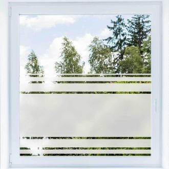 Generic Sichtschutzfolie Matt - Sichtschutzdekor Glas Fenster selbsthaftend - selbstklebend Fensterfolie Klebefolie Milchglasfolie - Wohnzimmer - Muster S022 