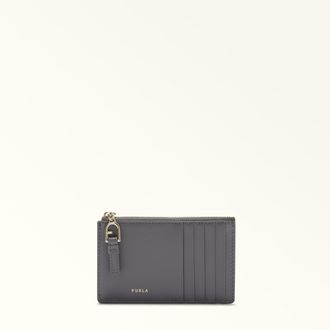 Furla Nuvola Kartenetui Soil Dunkelgrau Claris Lux-kalbsleder Mit Intarsie Damen