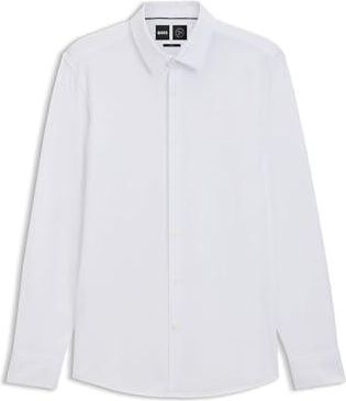 BOSS Hommes P-HANK-s-kent-C1-222 Chemise Slim en Coton Stretch m&eacute;lang&eacute; performant