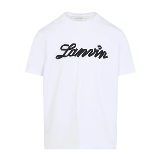 Lanvin Embroidered Logo T-Shirt - - Tops - Herren - Wei&szlig; - L