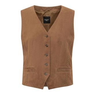 Max Mara &Auml;rmellose Weste mit V-Ausschnitt - - Jackets - Damen - Braun - M