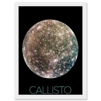 Artery8 NASA Galileo Spacecraft Jupiters Moon Callisto Poster Artwork Framed Wall Art Print A4