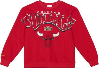 Mitchell & Ness NBA Fashion Fleece Sweatshirt - Chicago Bulls, Rot, Gr&ouml;&szlig;e XXL, Herren, Frauen, Kinder, Unisex, Fr&uuml;hling, Sommer, Herbst, Winter, 100% Baumwolle