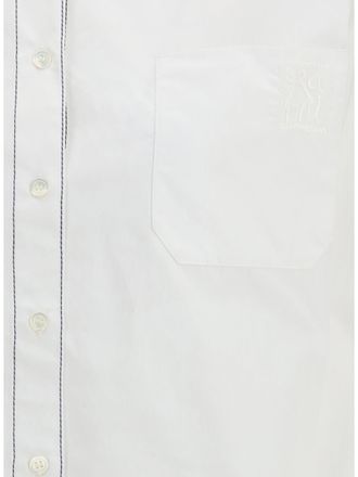 Marni Womens Cropped Long-Sleeve Shirt Lily White Cotton