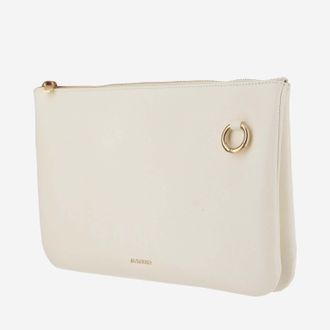 Jil Sander Womens Leather Shoulder Bag With Logo White Sheep Satchels & Cross Body