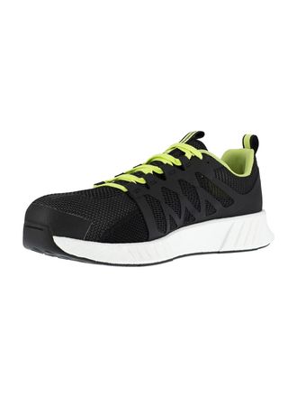 Reebok Sicherheitssneaker aus Nylon-Mesh, Schwarz und Limettengrün - S1P SRC ESD 45 Composite Toe - Schwarz/Grün