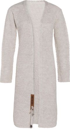 Knit Factory Luna Lange Strickjacke - Damen Strickjacke mit Wolle - Cardigan mit Hochwertige Qualit&auml;t - Grobstrickjacke f&uuml;r Damen - Beige - 36/38