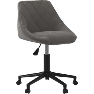 vidaXL Vidaxl - Chaise pivotante de salle &agrave; manger Gris fonc&eacute; Velours