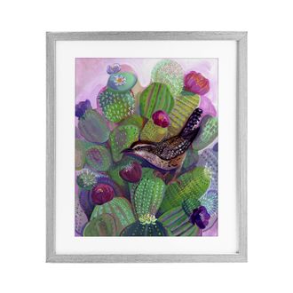 Stupell Industries Wüstentag Traumvogel, gerahmter Druck unter Glas, Design von Ashley Davis, 53,3 x 43,2 cm, Grau