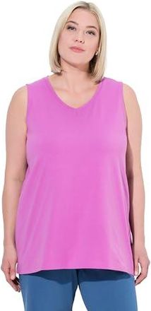 Ulla Popken Femme Grandes Tailles Top, Ligne A, Encolure V, sans Manches Rose Frais 54+ 807291807-54+