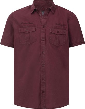 Jan Vanderstorm Herren Kurzarmhemd Kurvin dunkelrot, 49/50