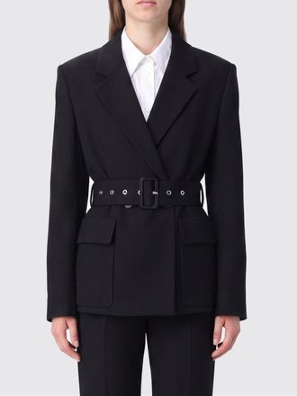 Lanvin Blazer &agrave; double boutonnage en pure laine avec &eacute;paules rembourr&eacute;es et revers en pointe