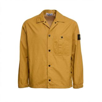 Stone Island Homme, Vestes, Jaune, Taille: S Surchemise &agrave; double enduction en coton ripstop