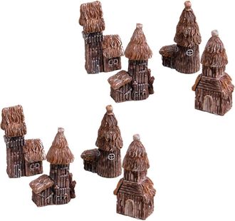 Cabilock SAFIGLE 8 St&uuml;ck Kleiner Schloss Schreibtischdekor Mikrolandschafts Ornamente mit Verschiedenen Kuppelh&auml;usern Pflanzenzubeh&ouml;r f&uuml;r Blumentopf Landschaft