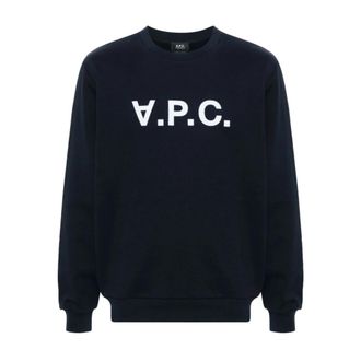 A.P.C. Navyblauer Baumwollpullover Jersey-Struktur - - Sweatshirts & Hoodies - Herren - Blau - S