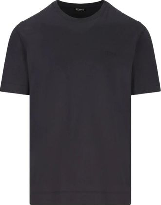 Ermenegildo Zegna Homme, Tops, Noir, Taille: M T-shirt en coton