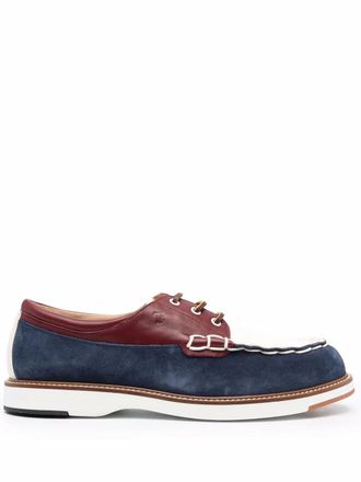 Tod's chaussures colour block &agrave; lacets - Bleu