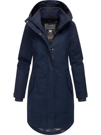 Ragwear Manteau dhiver long respirant pour femme - Aspect laine - Veste dhiver chaude Jannisa Coat YOUMODO XS &agrave; 6XL, bleu marine, 4XL