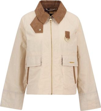 Barbour Wasserabweisende Damen-Jacke Icons Spey mit Cordkragen und D-Ring in