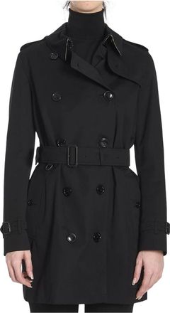 Burberry Femme, Manteaux, Noir, Taille: 32 FR Trench-coat crois&eacute; en gabardine de coton