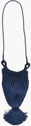 Armani GIORGIO Solid Crochet Shoulder Bag with Fringes size One Size