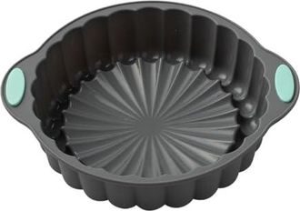 Generico Sulxyi Moule à charlotte en silicone, moule rond, moule à gâteau, moule à gâteau cannelé, design anti-adhésif en silicone cannelé et forme décorative 