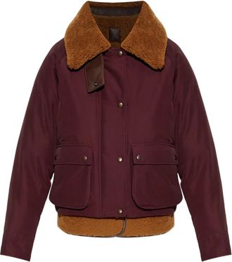 Loewe veste &agrave; bords en peau lain&eacute;e - Rouge