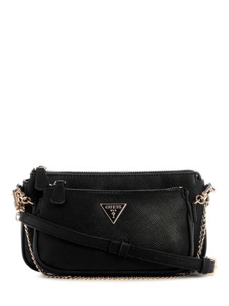 Guess Damen Noelle Ii Double Pouch Crossbody Umh&auml;ngetasche, Schwarz