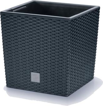 Prosperplast Rato 15,8 litres avec bac de plantation anthracite foncé 26,2 x 26,2 x 26,6 cm