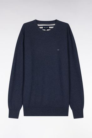 Eden Park Pull Col Rond En Coton Nid Dabeille Marine Coupe Droite