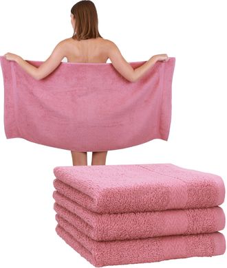 Betz 4 Stück Strandtücher Duschtücher Set Größe 70x140 cm Duschhandtuch Badetuch Strandtuch Handtuch Premium 100% Baumwolle Farbe Altrosa