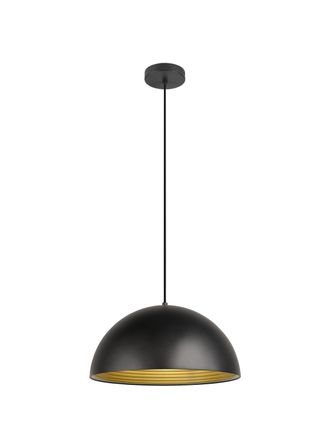 SLV FORCHINI 40 Pendelleuchte, &Oslash;40 cm, E27, schwarz/gold, ohne Leuchtmittel, Stahl Korpus - ideal f&uuml;r Esszimmer, K&uuml;che, Gastronomie & Interior Design - wa