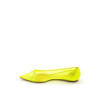 Christian Louboutin Womens Yellow Mesh Ballet Flats