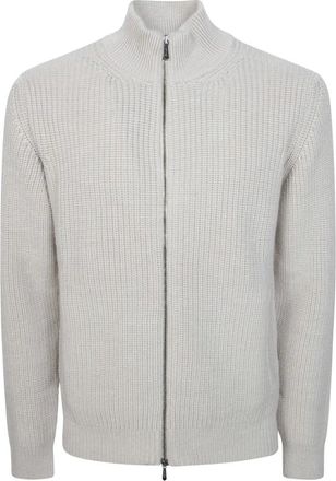 Drumohr Cardigan Zip Costa Inglese - Homme - Pulls - Beige - Taille: L