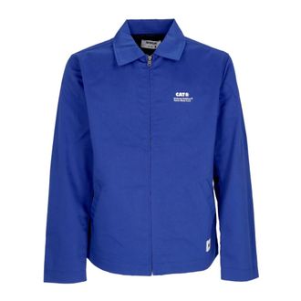 CAT Canvas Arbeitsjacke Rei&szlig;verschluss Taschen - - Jackets - Herren - Blau - L