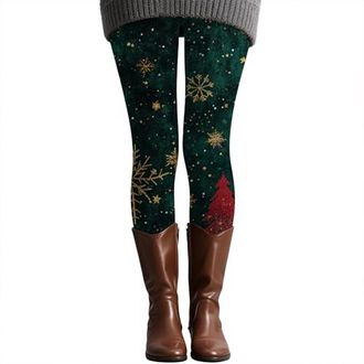 Generic Legging slim tendance pour femme - Imprim&eacute; de No&euml;l - Sport - Yoga - Legging instantan&eacute;, kaki, XXL