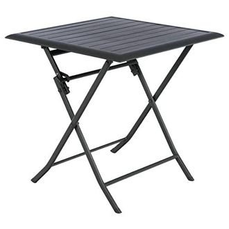 Hesperide Table de Jardin Pliante Carrée Azua Gris Graphite - 2 Places - Aluminium Traité Epoxy Antirouille