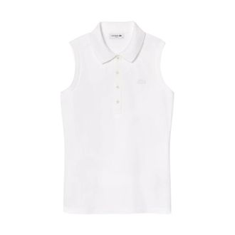 Lacoste &Auml;rmelloses Slim Fit Poloshirt mit Stretch - - Tops - Damen - Wei&szlig; - M