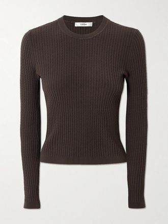 Frame Denim Pull À Mailles Torsadées - Marron