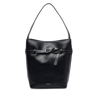 Calvin Klein Handtasche Calvin Klein Buckle Medium Bucket LV04F3551G Schwarz