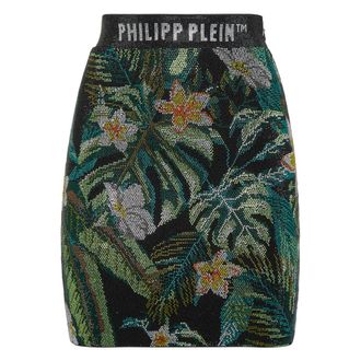 Philipp Plein Femme, Jupes, Vert, Taille: 36 FR Crystal Mini Skirt Hawaii