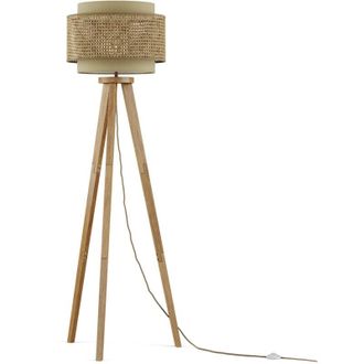 Vicco Stehlampe Morten, Rattan/Creme, 45 x 142 cm, Vicco