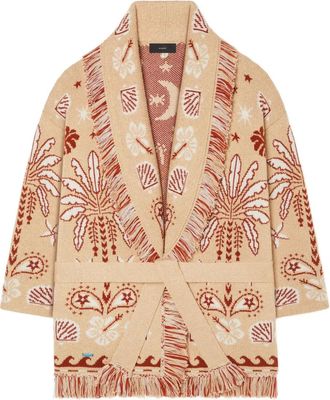 Alanui Echoes of the Island Strickmantel mit Fransen - Nude