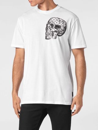 Philipp Plein T-shirt en coton avec imprim&eacute; t&ecirc;te de mort et logo Hexagon
