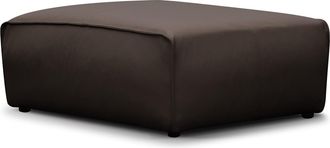 Studio Copenhagen home24 Polsterhocker 81 x 38 x 100cm Braun Echtleder Neka: Dunkelbraun