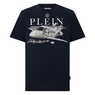 Philipp Plein Homme, Tops, Bleu, Taille: 2XL T-Chemises