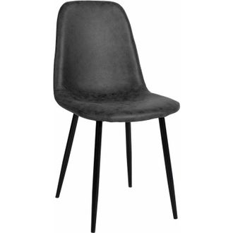 Clp Chaise de salle &agrave; manger Napier Noir Similicuir vintage