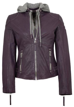 Mauritius Lederjacke GWFinja Gipsy - Damen Lederjacke Lammnappa Kapuze pruple