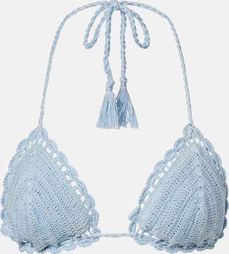 Anna Kosturova Haut de bikini en crochet de coton