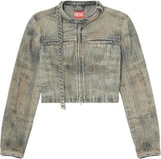 Diesel Femme, Vestes, Gris, Taille: 40 FR Veste en jean cropped